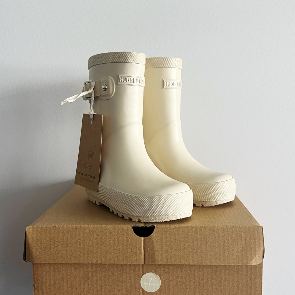 hubble + duke natural rubber gumboots - cream cloud (pre order ...
